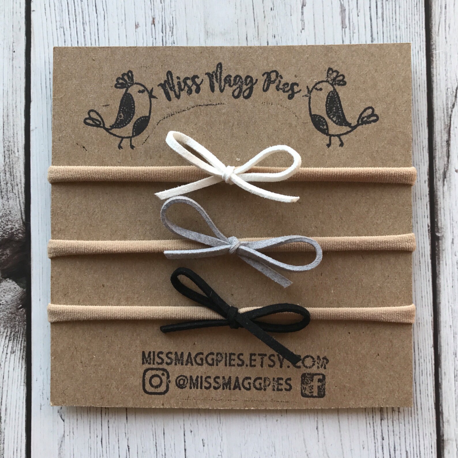 Monochrome Suede Bows Danity Hair Bows / Baby Headband / One - Etsy