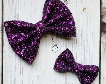 Purple Hair Bow | Etsy