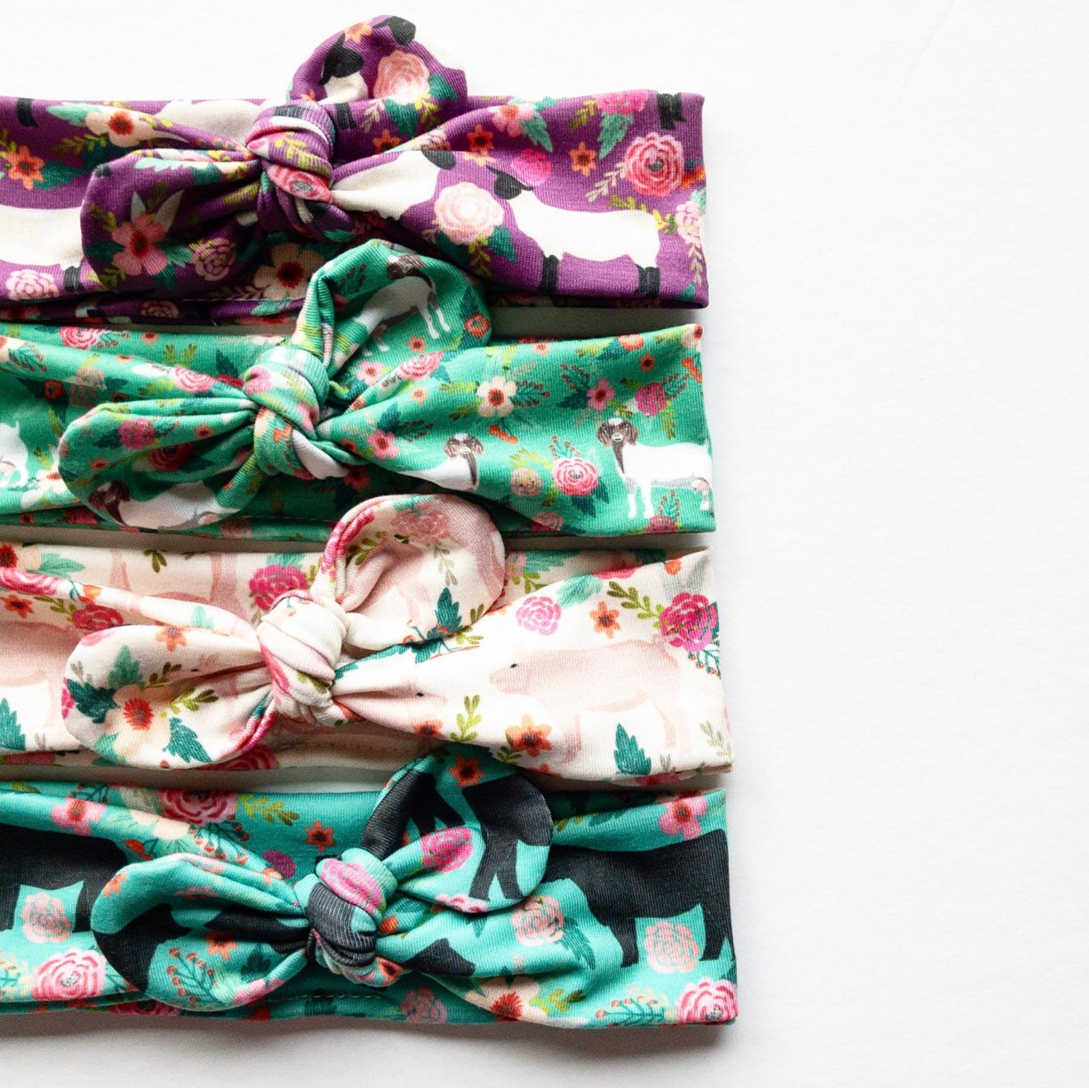 Cattle Pigs Sheep Goats Top Knot Headband / Adjustable - Etsy