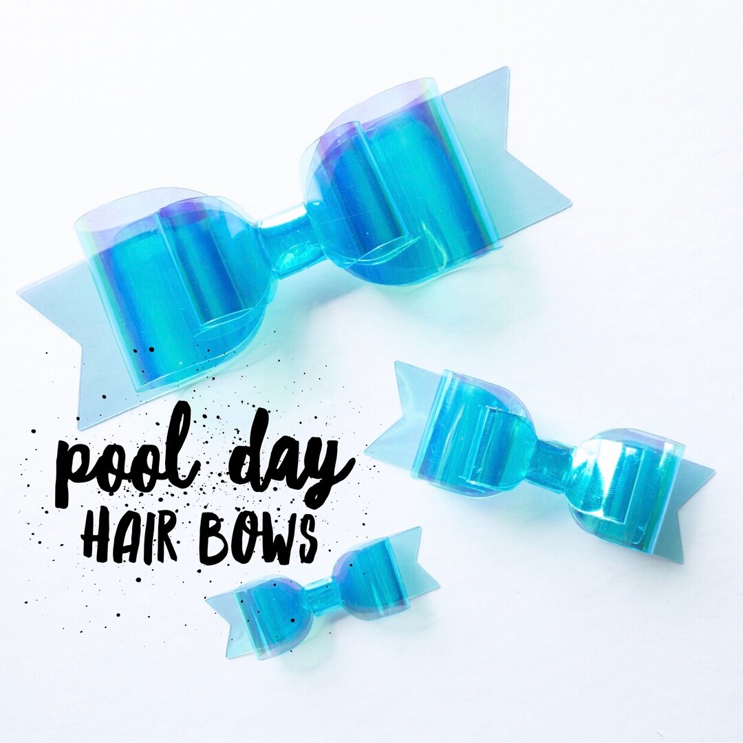 Blue Pool Bows · Waterproof Swimming Bows/ Baby Hair Bow/ Toddler Hair ...