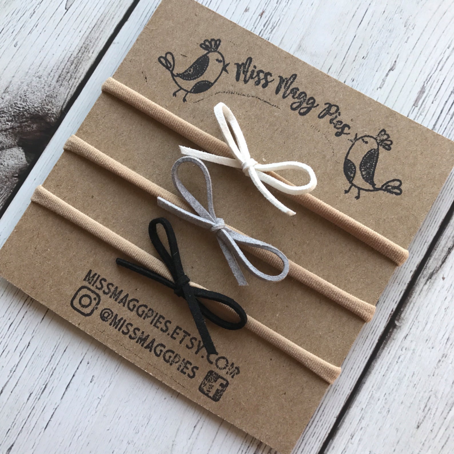 Monochrome Suede Bows • Danity Hair Bows / Baby Headband / One Size ...