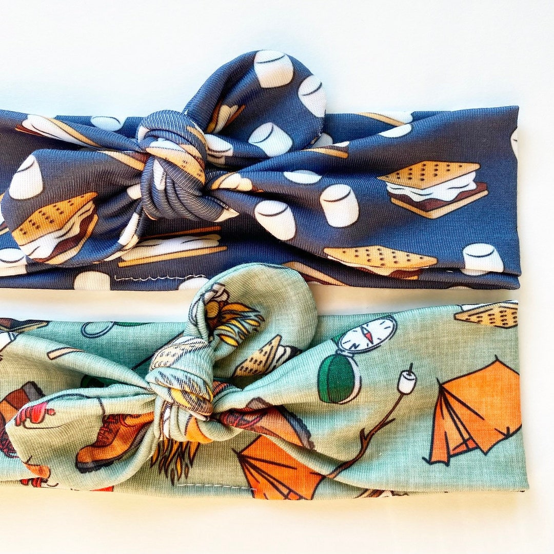 Smores OR Camping · Top Knot Headband / Adjustable Headband / Head Wrap ...