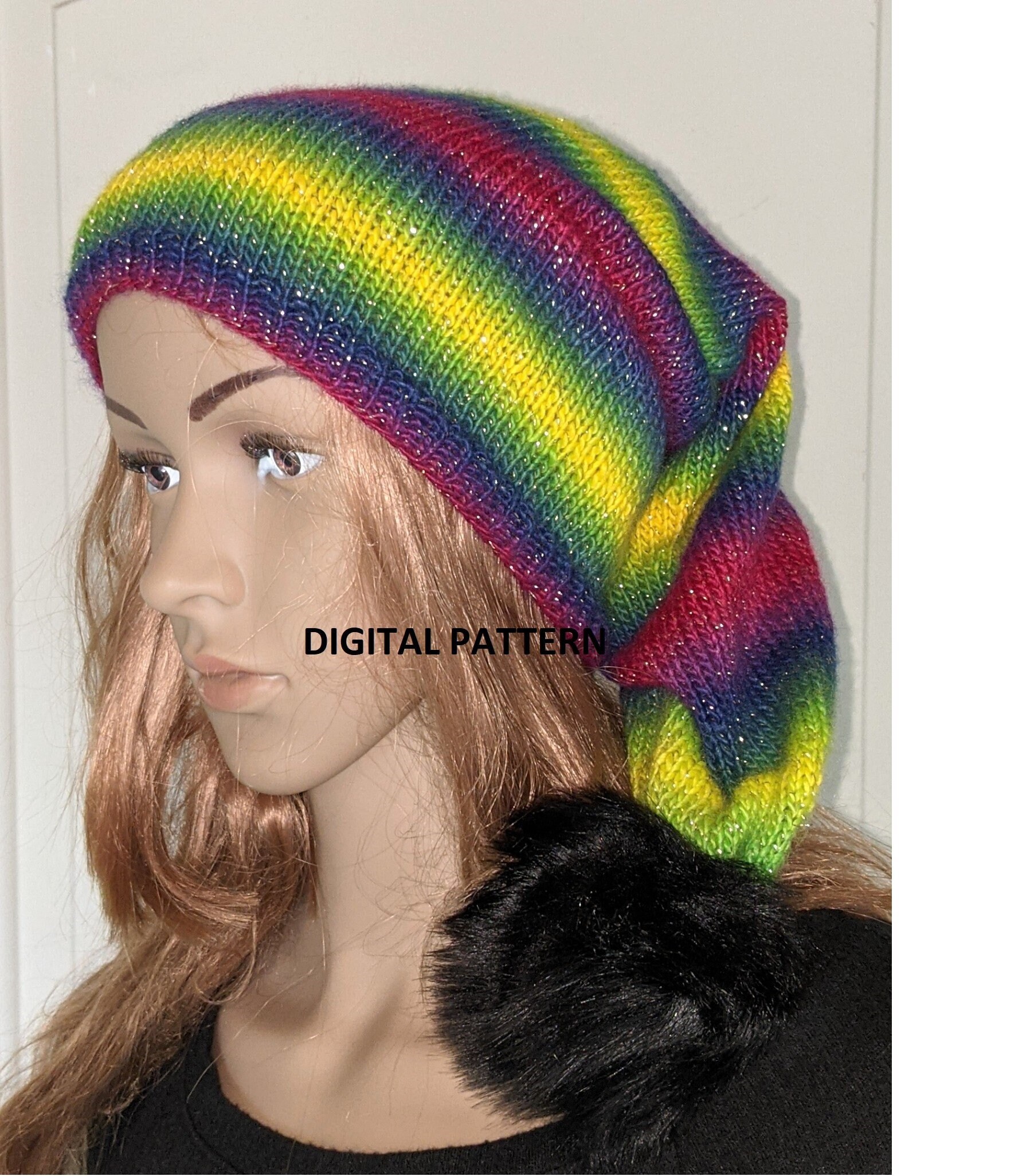 Knit Hat DIGITAL PATTERN, Slouchy Elf Hat Pattern - Etsy