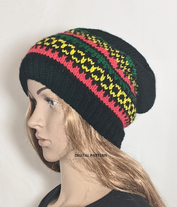 Rasta Inspired Hat PATTERN Knit Hat Pattern Nordic Knit Hat | Etsy