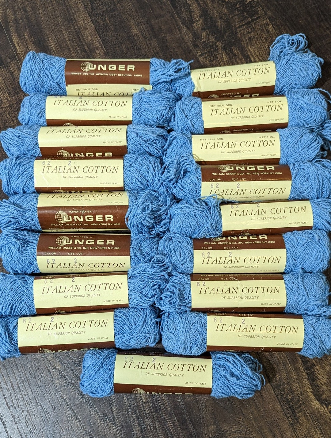 100% Cotton Yarn, Blue Cotton Yarn, Italian Cotton, Fingering Weight ...