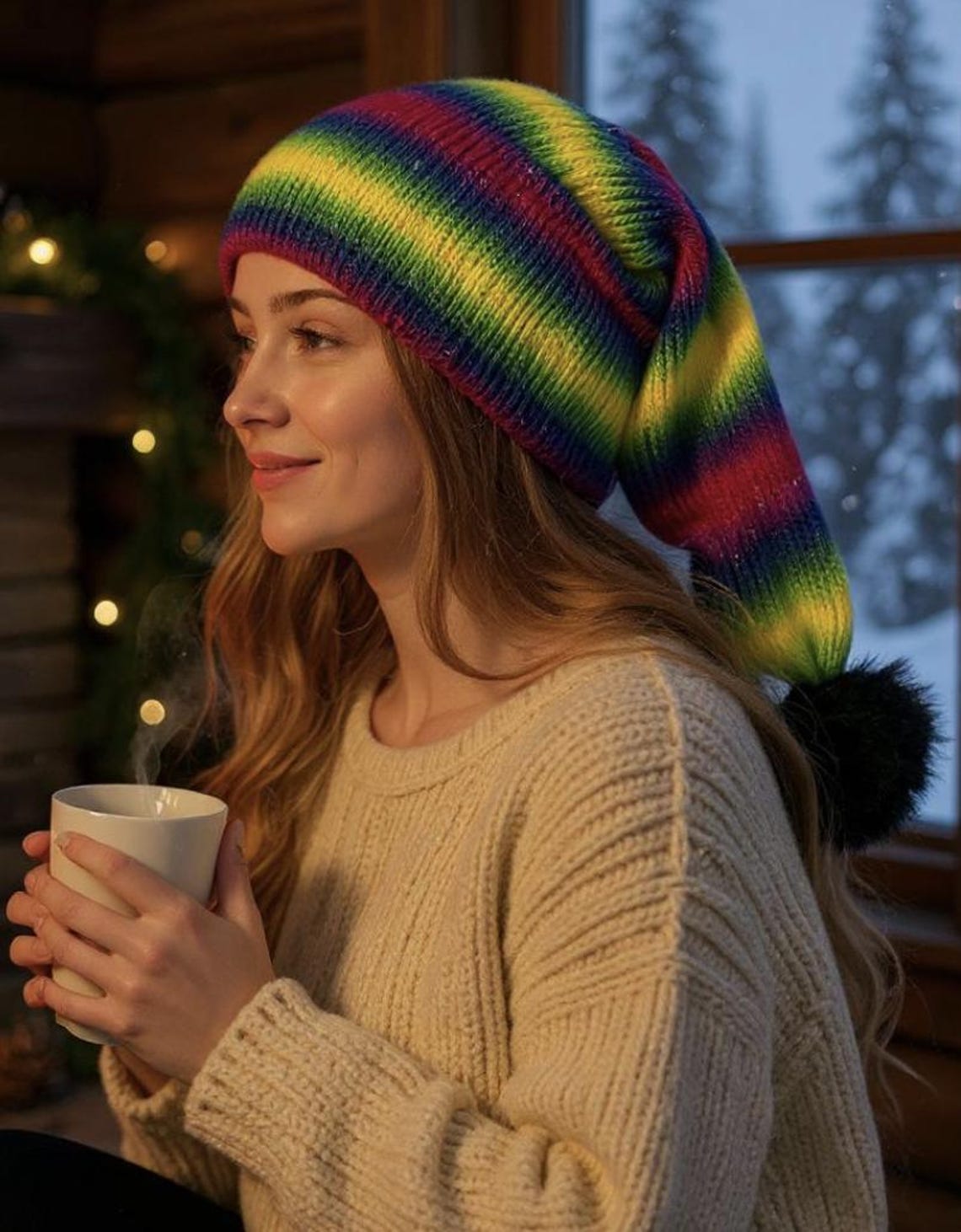 Knit Hat DIGITAL PATTERN, Slouchy Elf Hat Pattern - Etsy