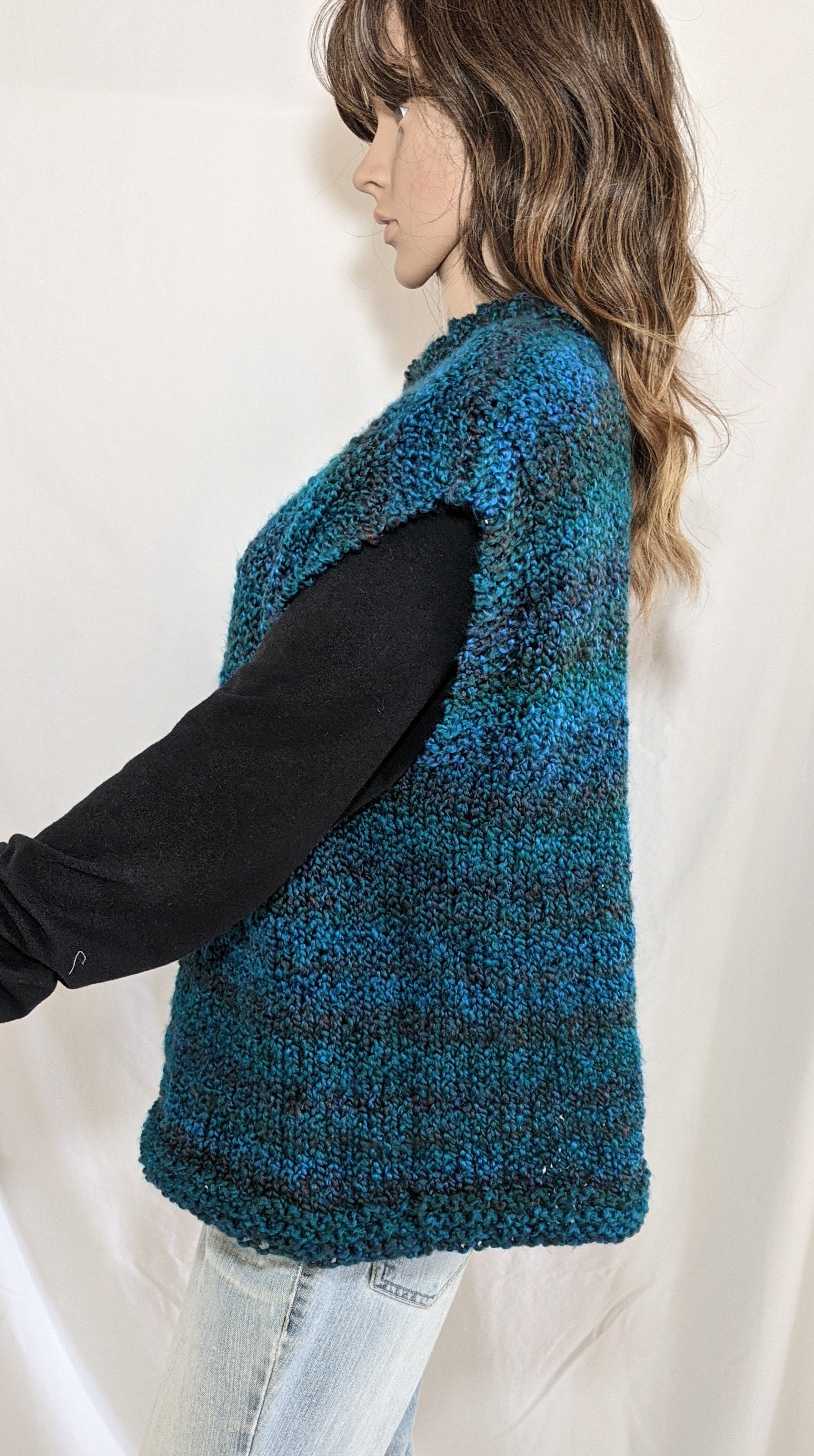 Poncho Vest DIGITAL PATTERN, Knit Vest Pattern, Knit Poncho Pattern - Etsy