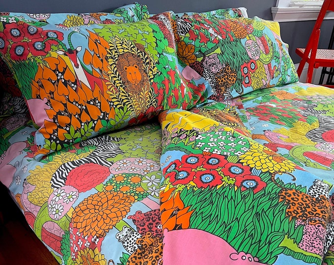 70s POP ART, JP Stevens Animal Print Sheets, Utica Jungle Sheets, 70s ...