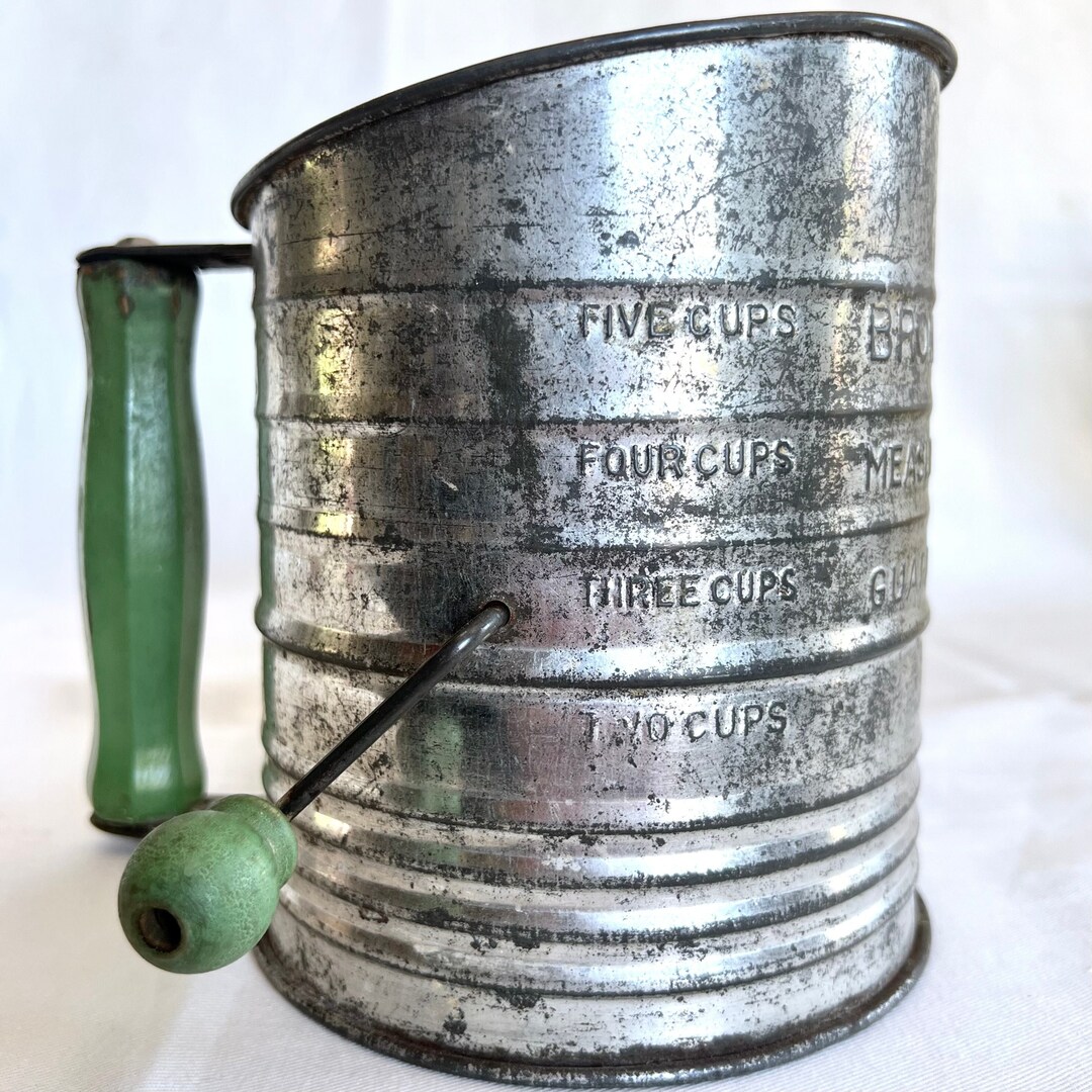 BROMWELLS 5 Cup Flour Sifter, 1930s Retro Kitchen, Rustic Farmhouse ...