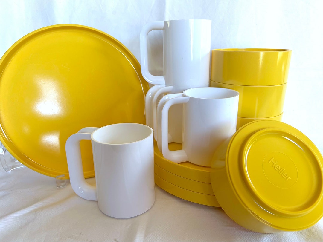 1970s HELLER Yellow Dish Set, MASSIMO VIGNELLI, Vintage Hellerware ...
