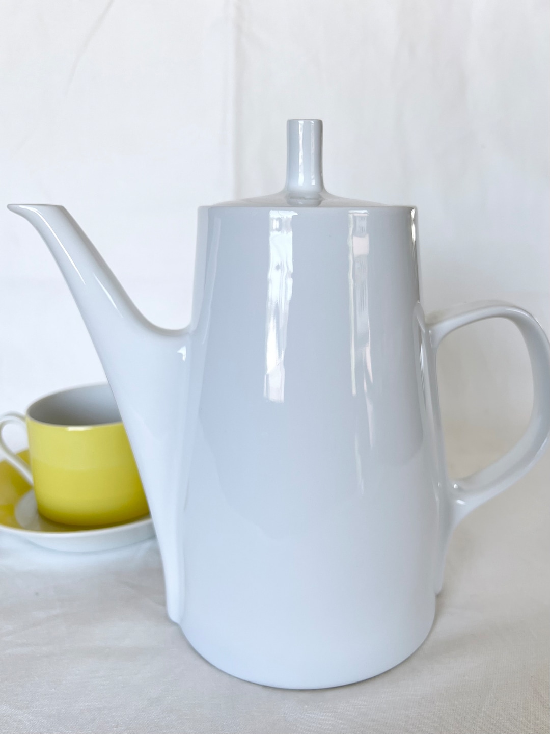1960s DANISH MODERN, Melitta Coffeepot, White Porcelain Coffee Pot, 60s ...