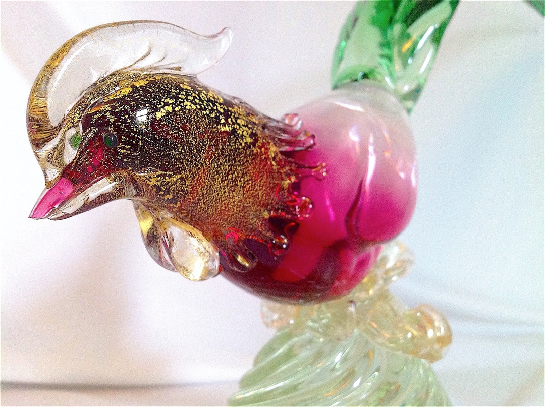 25 ALFREDO Barbini Glass Bird, 1960s MURANO Glass, MCM Maximalist Home ...