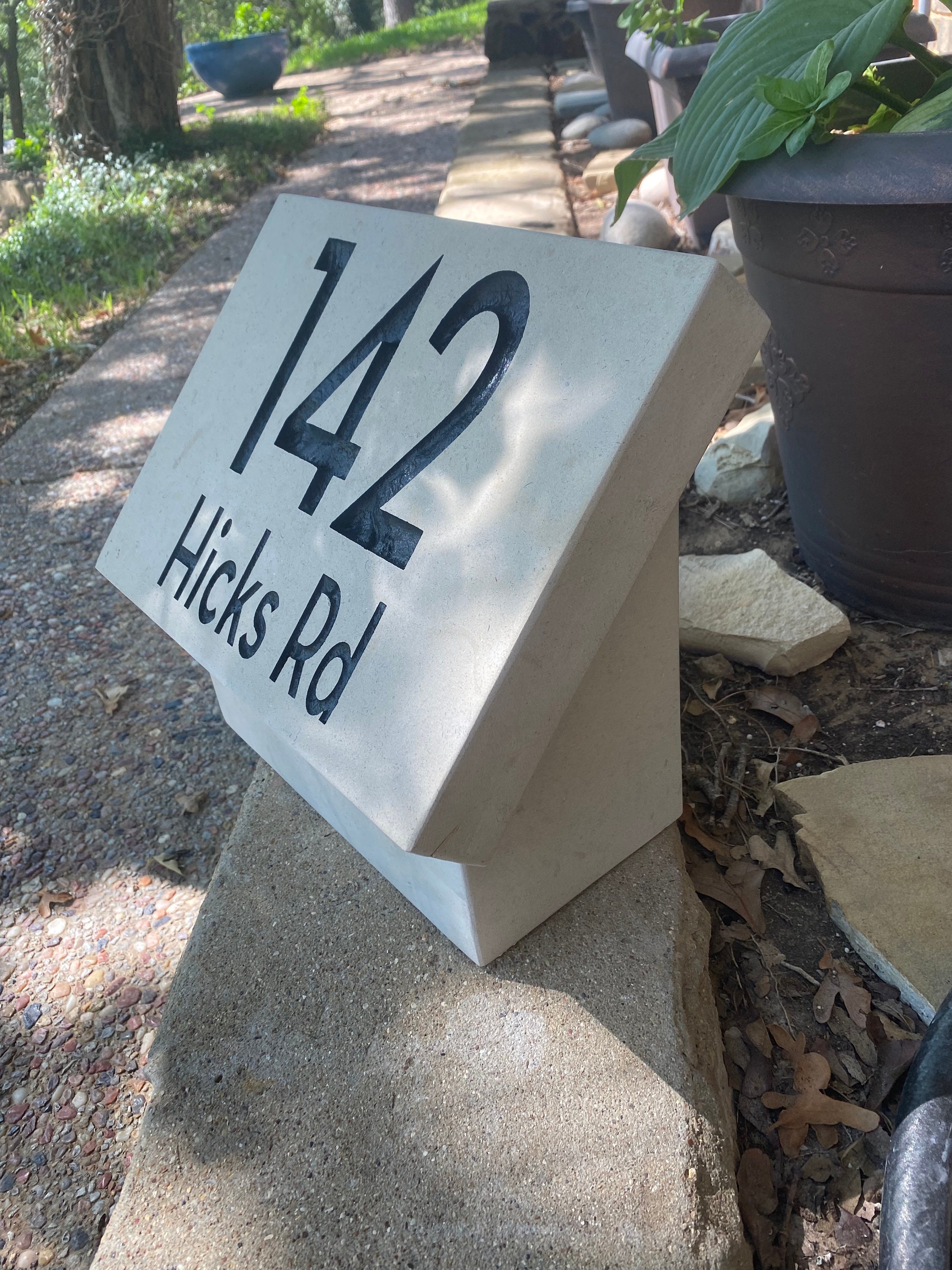 Freestanding Stone Pedestal Address Plaque, Memorial Marker - Etsy