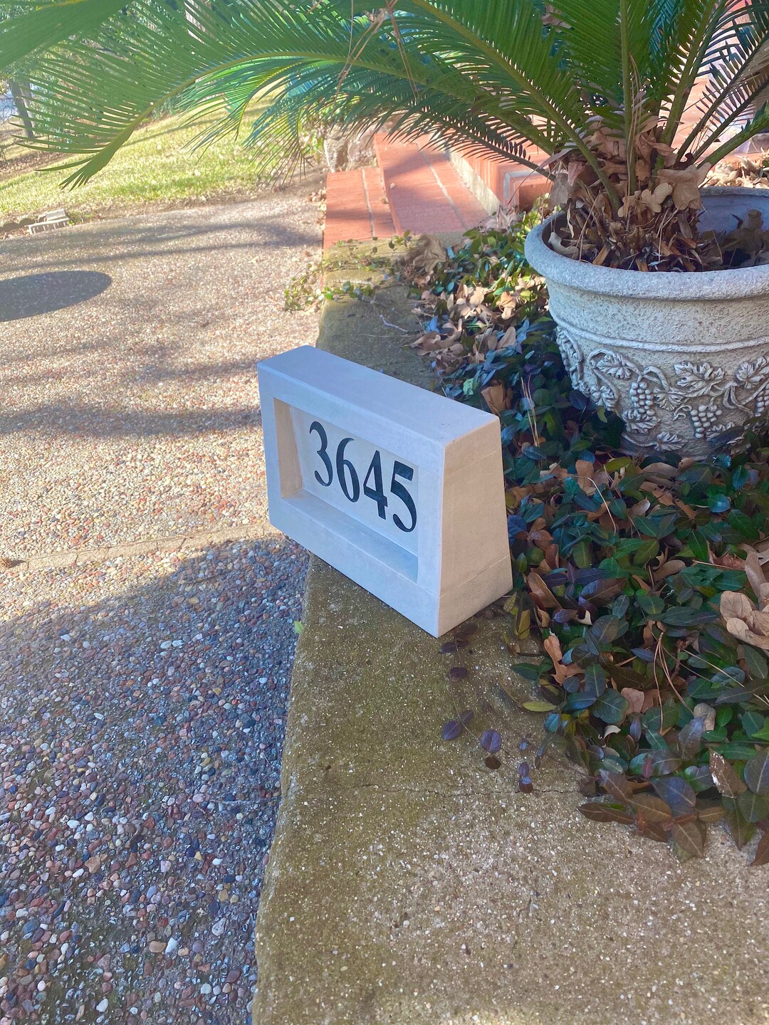 River Oaks/freestanding/stone Address Block/two Sided/house Number - Etsy