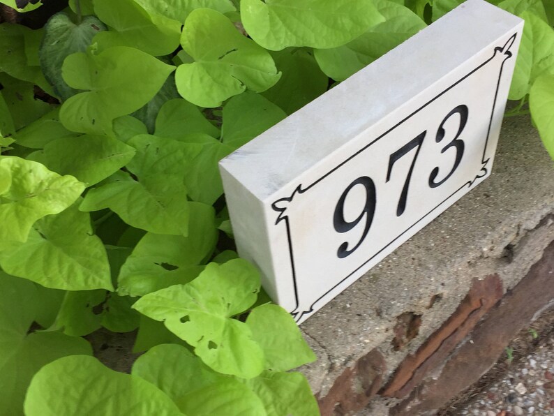 Address Stone With Fluer De Lis Border | Etsy