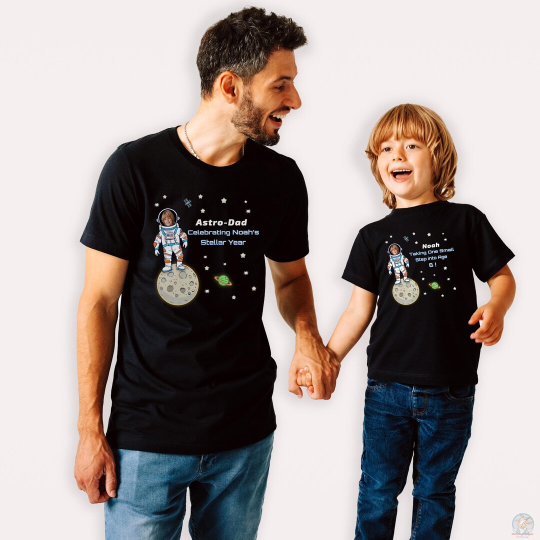 Custom Face Astronaut Tees-dad and Child Space-themed T-shirts ...