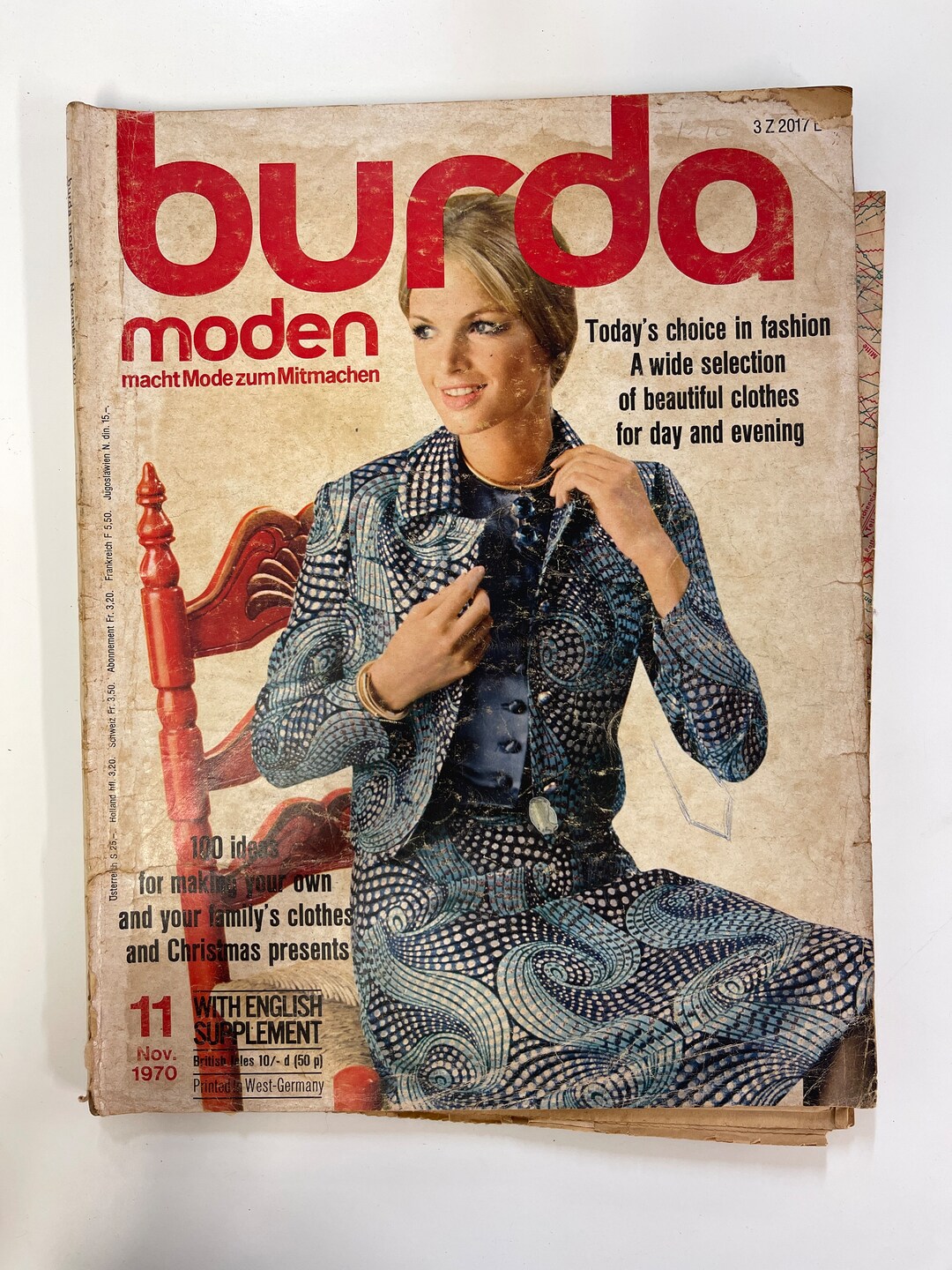 Burda Moden November 1970 Pattern Book, Sewing Instructions, Cutting Sheet, Fashion Magazine ...