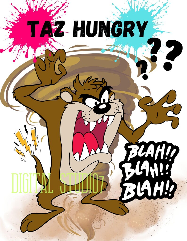 Taz Hungry , Jpg , Png , Mug , Hoodie , Sublimation , T-shirt , Digital ...