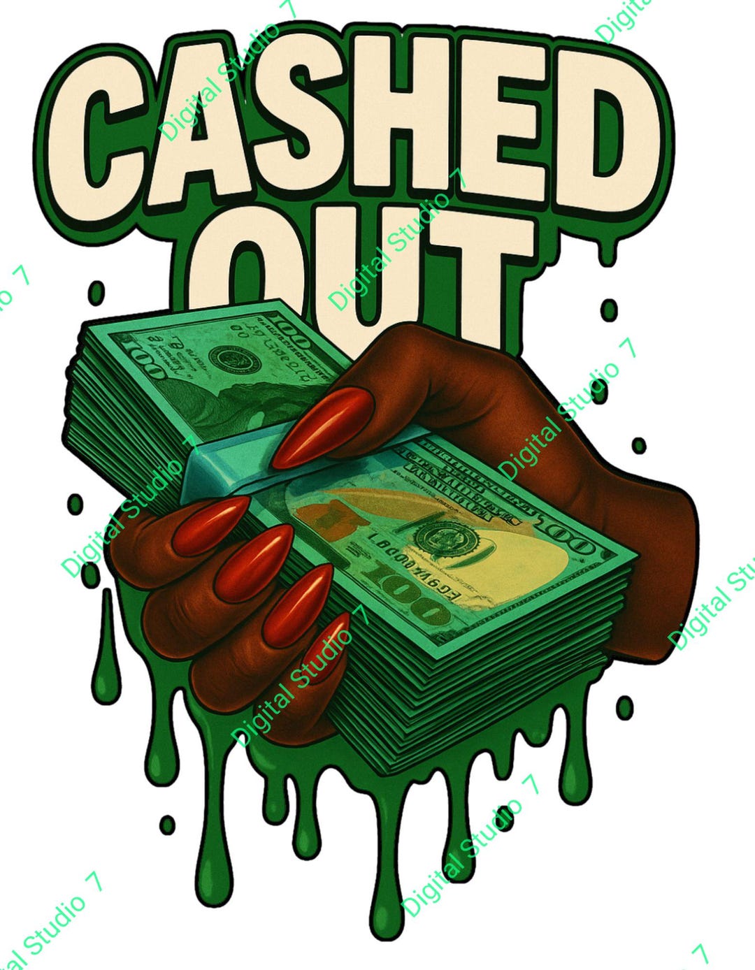 Cashed Out Digital Download – Urban Drip Money Art | Melanin Hand ...