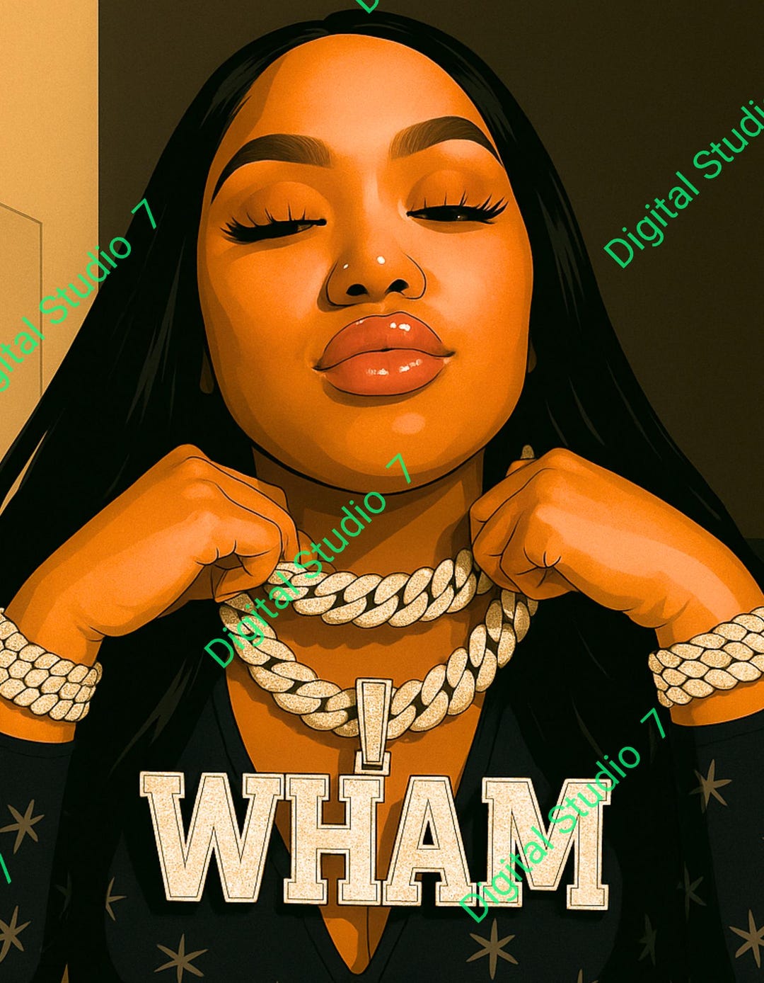 WHAM Glam Girl Digital Art | Luxury Urban Fashion Printable Wall Art ...
