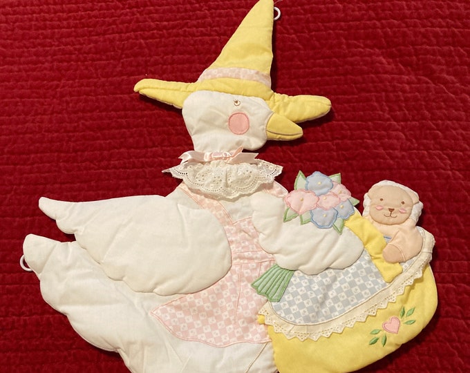 Vintage Mother Goose Fabric Wall Hanging - Etsy
