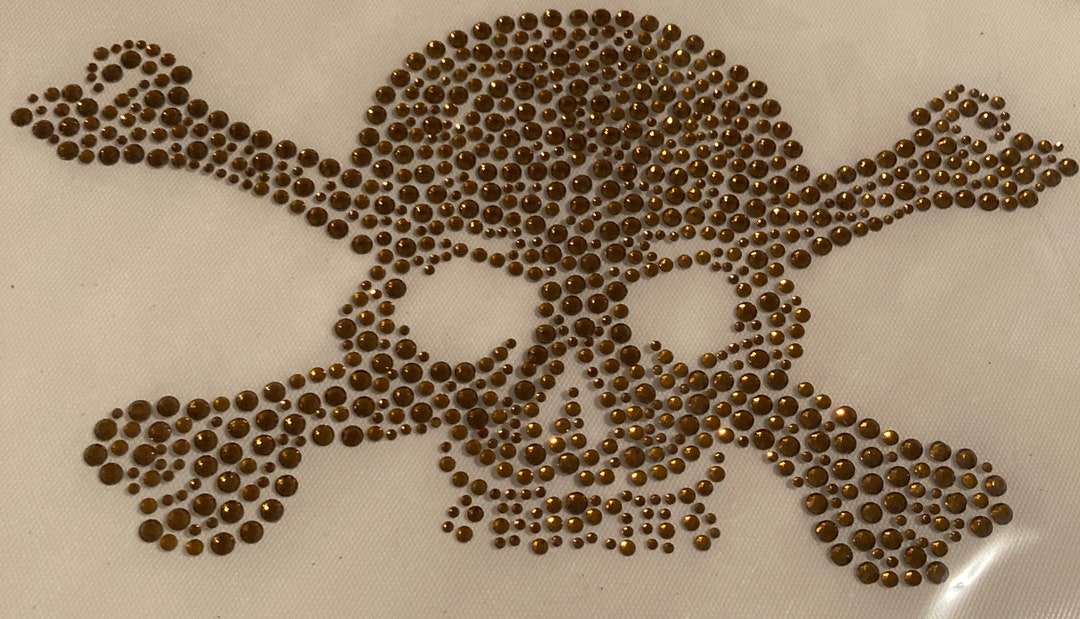 Skull With Teeth in Gold Crystals - Etsy