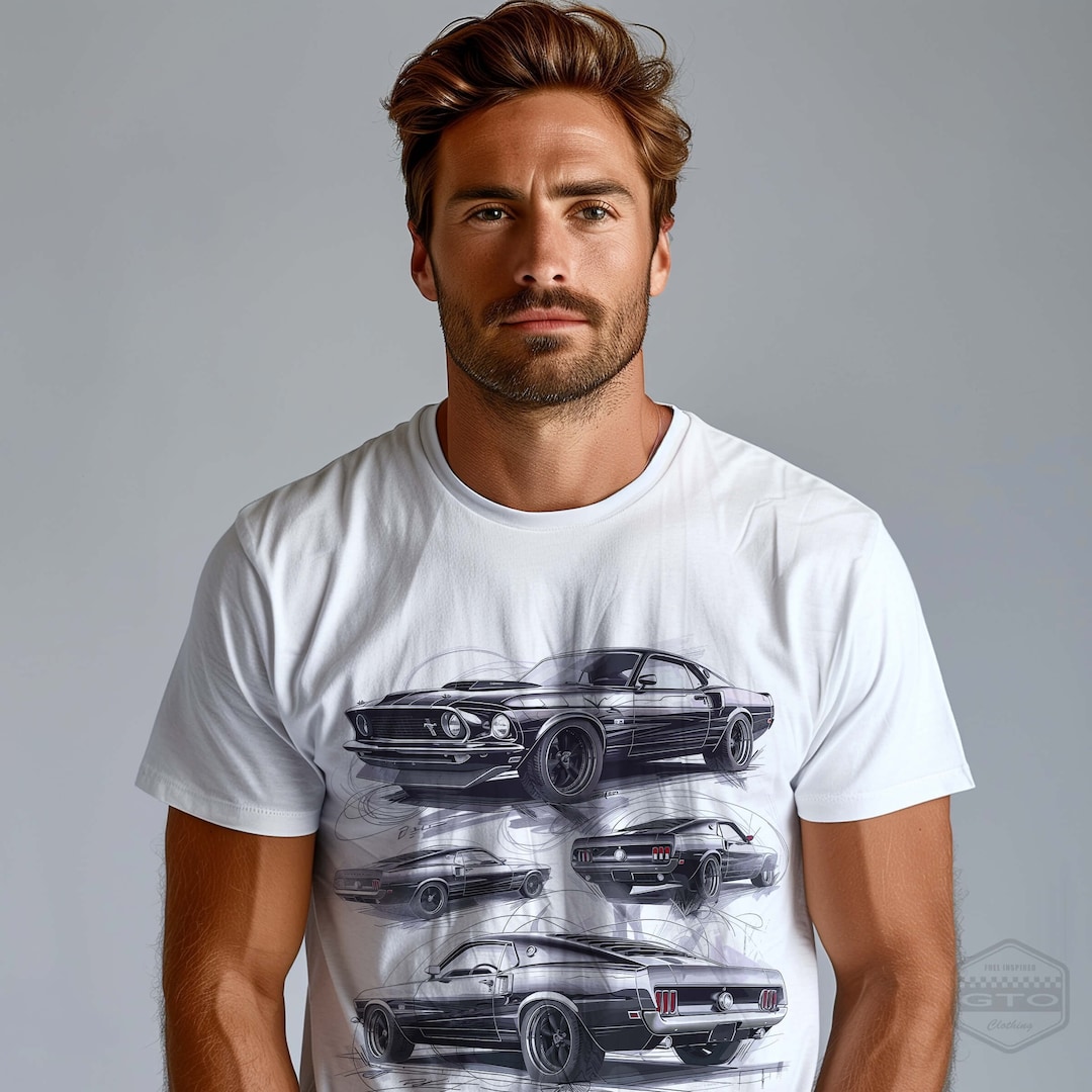 GTO Clothing Men's 1969 Ford Mustang Black 1 American Muscle T-shirt - Etsy
