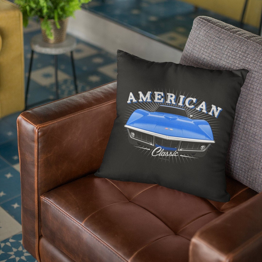 1968 Chevy Corvette Stingray Pillow Cover Black | 18x18 - Etsy