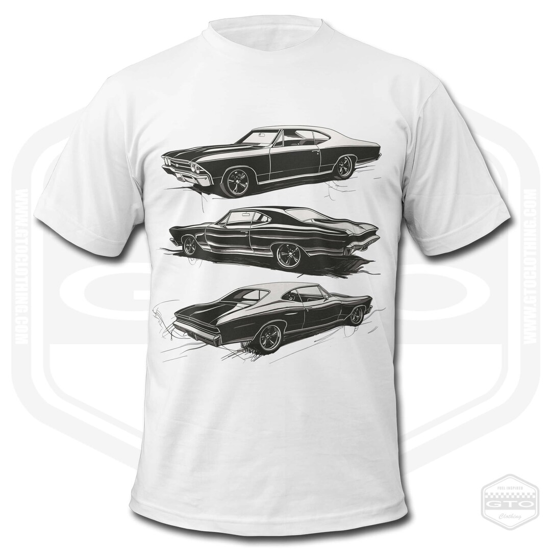 GTO Clothing Men's 1968 Chevrolet Chevelle Black 2 American Muscle T ...