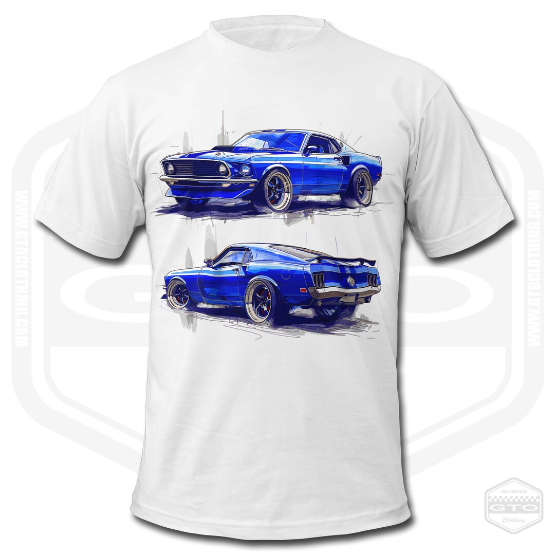 GTO Clothing Men's 1969 Ford Mustang Blue 5 American Muscle T-shirt - Etsy