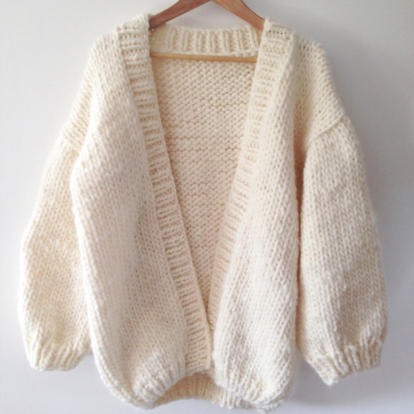 Chunky Cardigan Knitting Pattern - Etsy