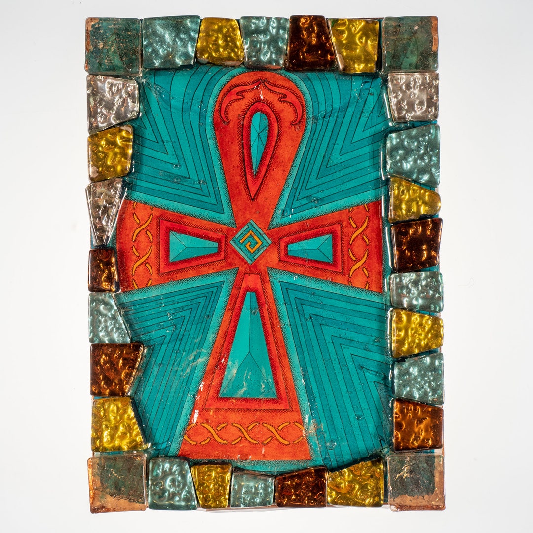 Ankh Cross #1 (5x7) Colorful Art With Gemstone Border Gift for Clergy ...