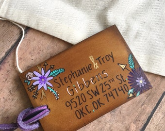 Address Leather Luggage Tag personalized address luggage tag | Etsy