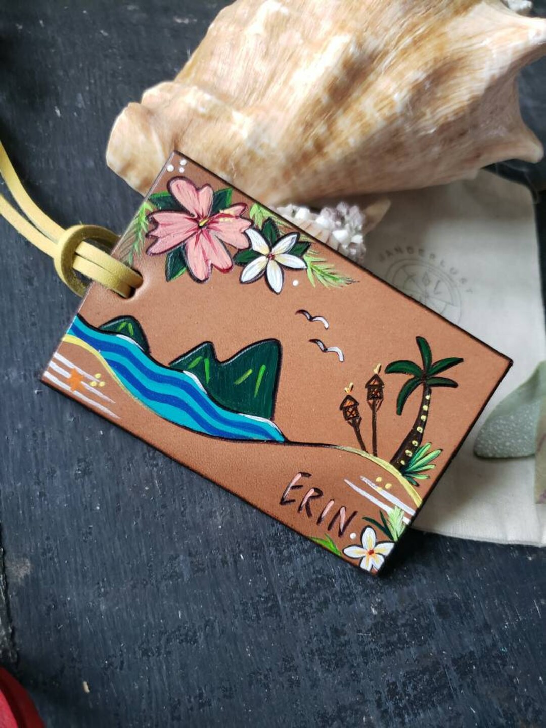 Tropical Luggage Tag. Simple Luggage Tag. Island Luggage Tag. - Etsy