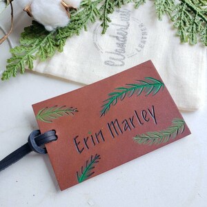 Palm Leaf Luggage Tag. Tropical Luggage Tag. Tropical Name - Etsy