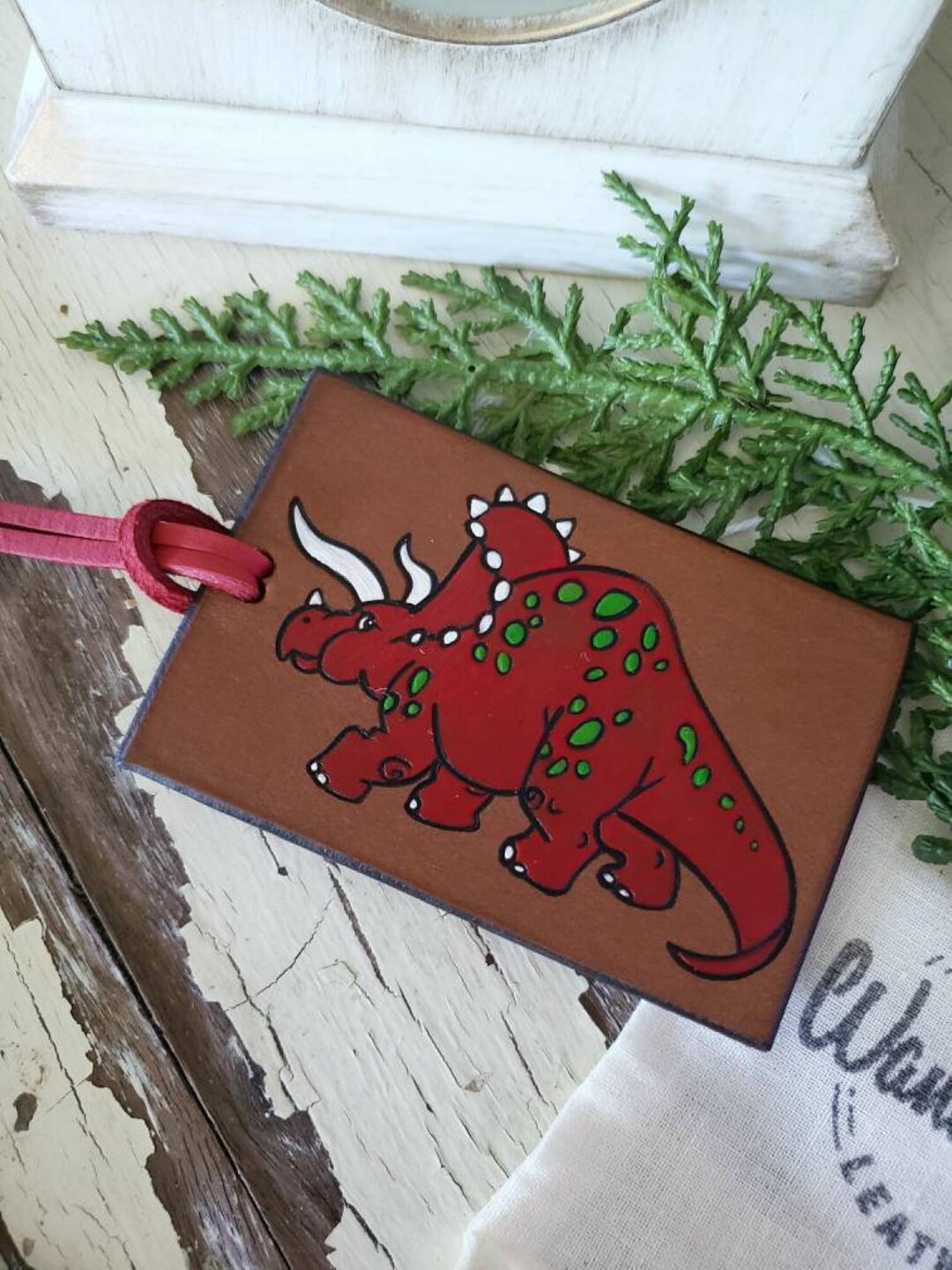 Dinosaur Tag. Dinosaur Luggage Tag. Triceratops Tag. - Etsy