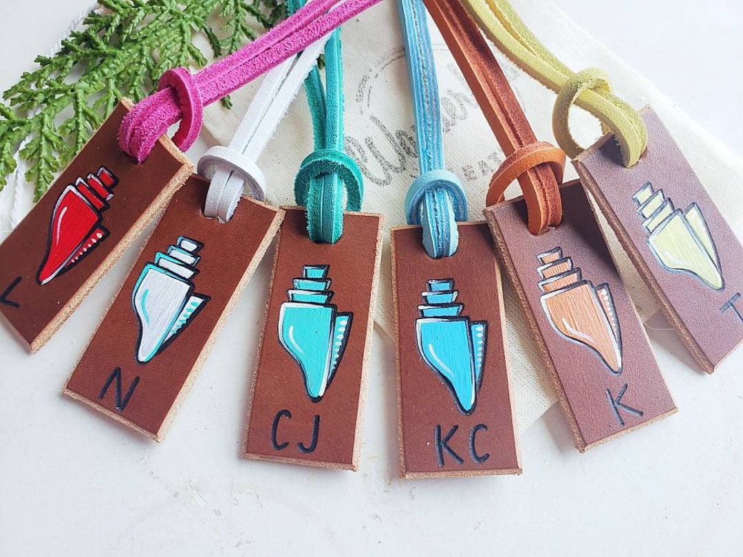 Shell Luggage Tag. Beachy Favors. Seashell Luggage Tags. - Etsy