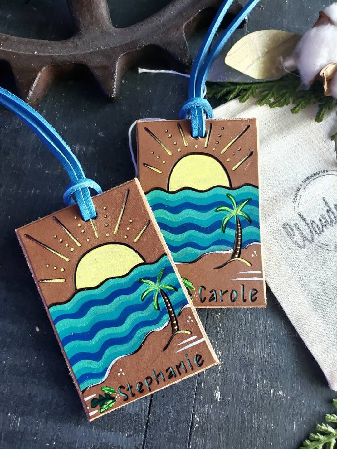 Sunset Tag. Sunset Luggage Tag. Sunset Travel Tag. Beach Themed Tags ...
