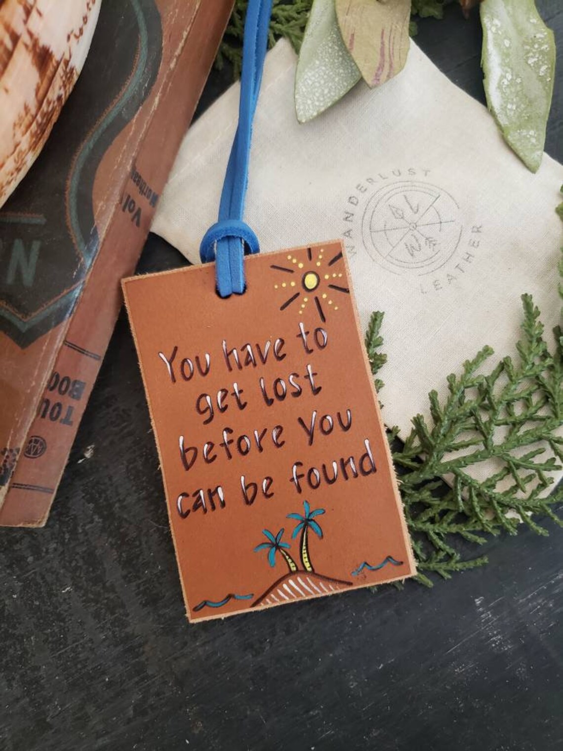 Tropical Luggage Tag. Simple Luggage Tag. Island Luggage Tag. - Etsy