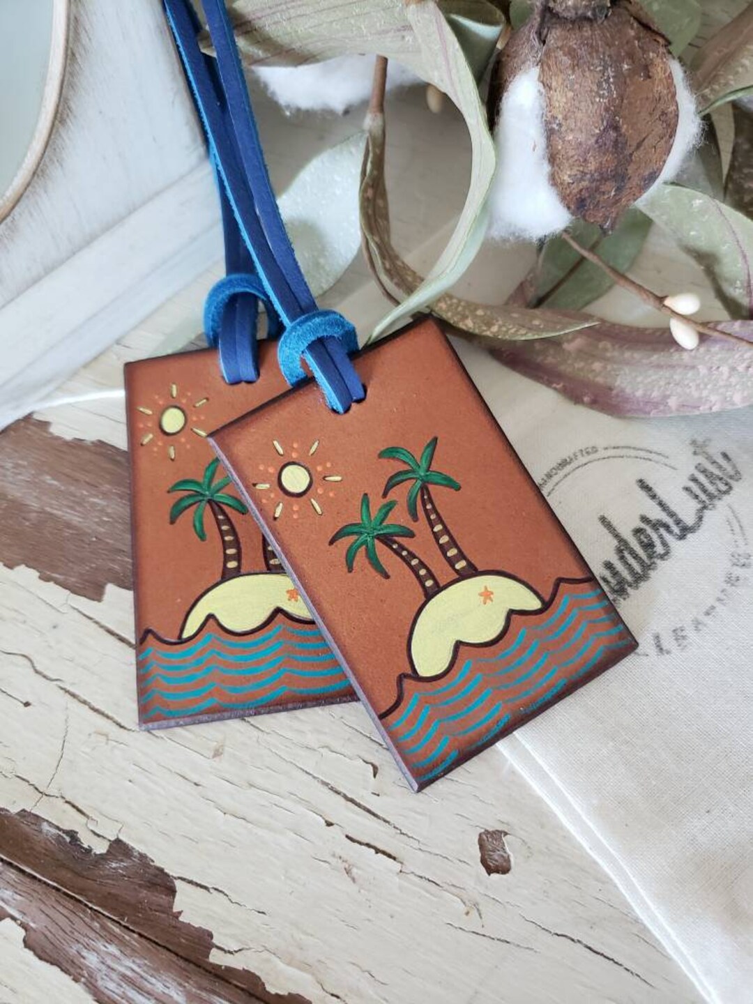 Palm Tree Tag. Palm Tree Favors. Palm Tree Luggage Tag. - Etsy