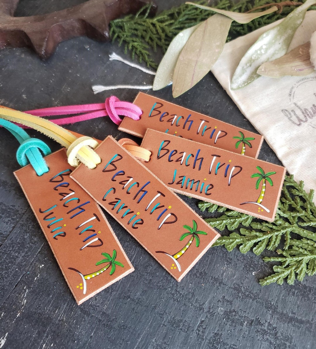 Personalized Accent Tags. Beach Trip Tags. Personalized Beach Tags. - Etsy