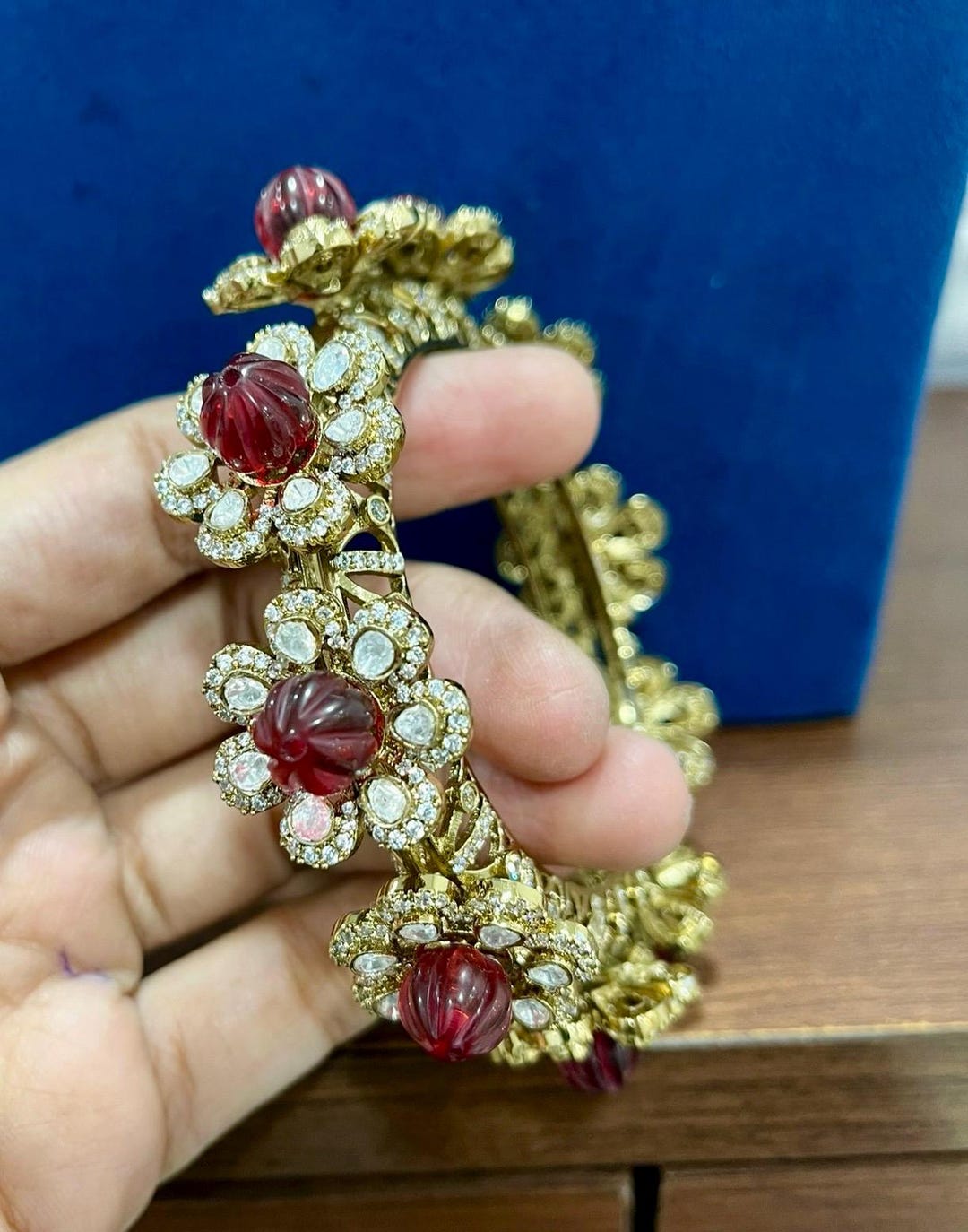 Sabyasachi Inspired Moissanite Polki Kundan Designer Bangles - Etsy