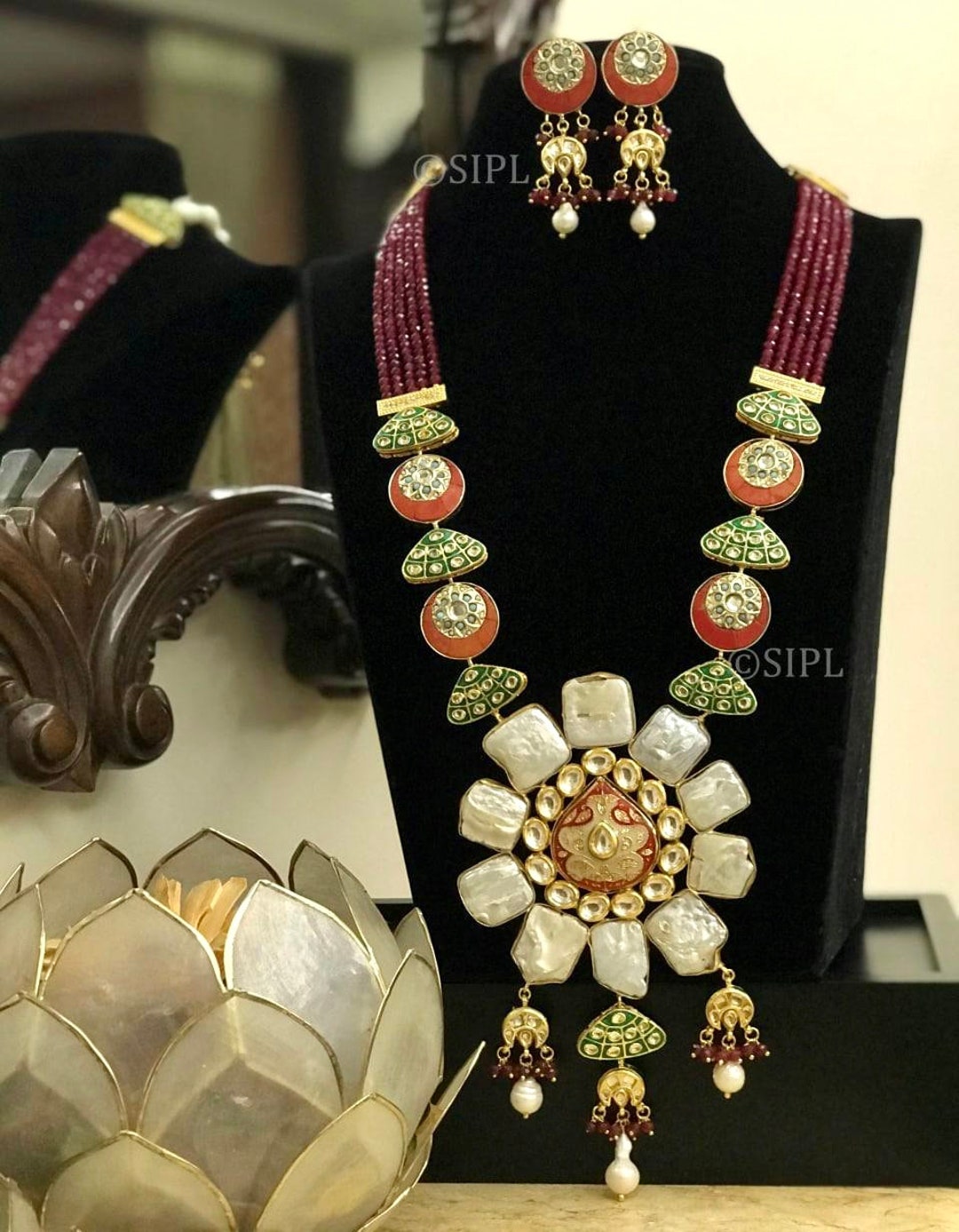 Exclusive Collection of Sabyasachi Inspired MOP Designer Necklace Set ...