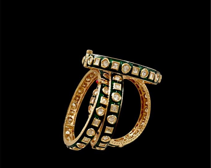 Sabyasachi Inspired Authentic Moissanite Polki Designer Bangles - Etsy