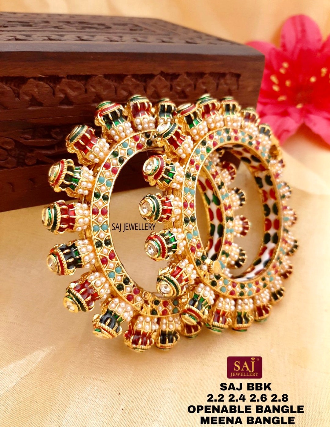 Indian Ethnic Rajasthani Kada Bangle Jadau Meenakari Bangles. - Etsy
