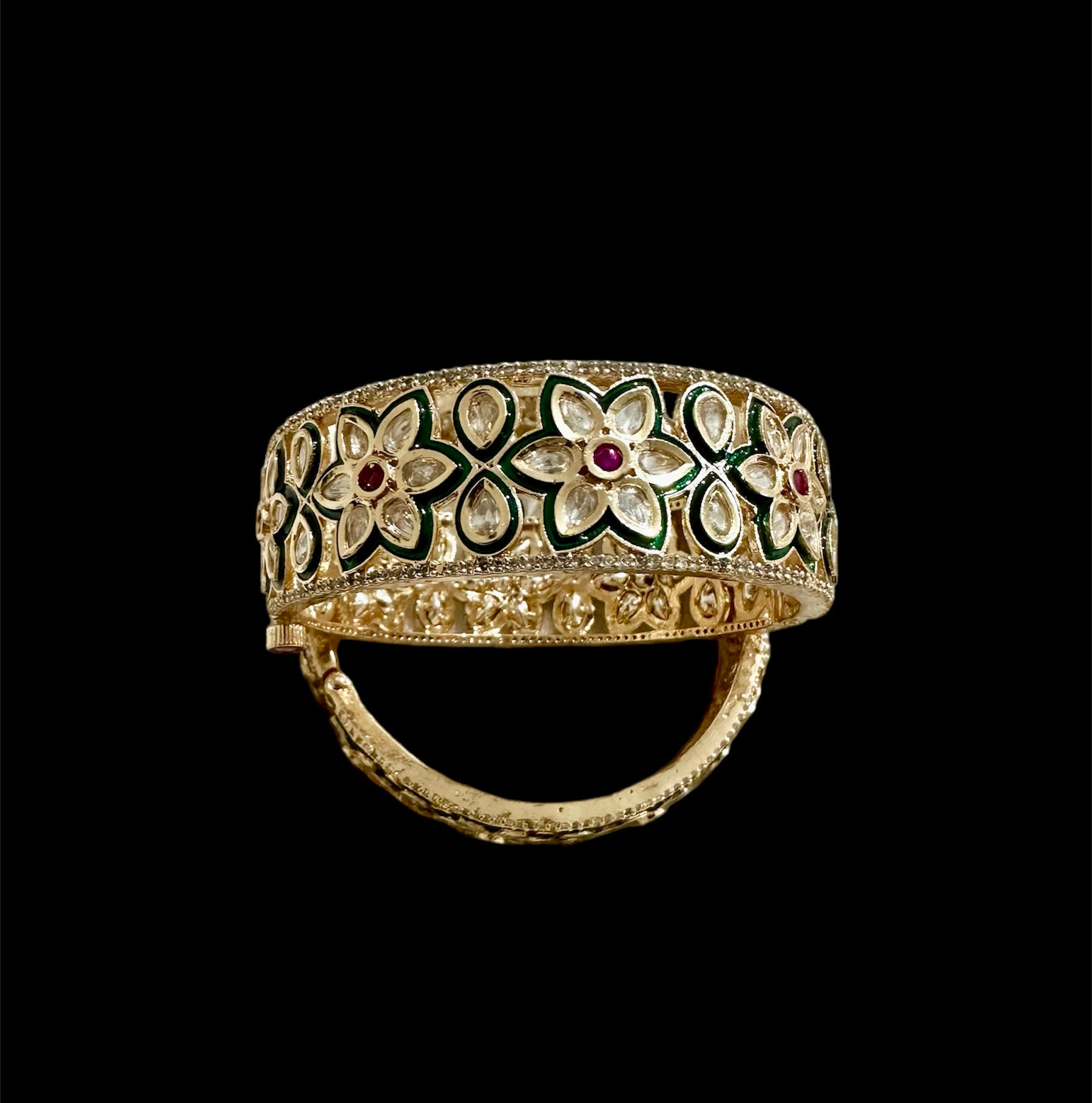 Sabyasachi Inspired Uncut Polki Kundan Designer Bangles With Meena - Etsy