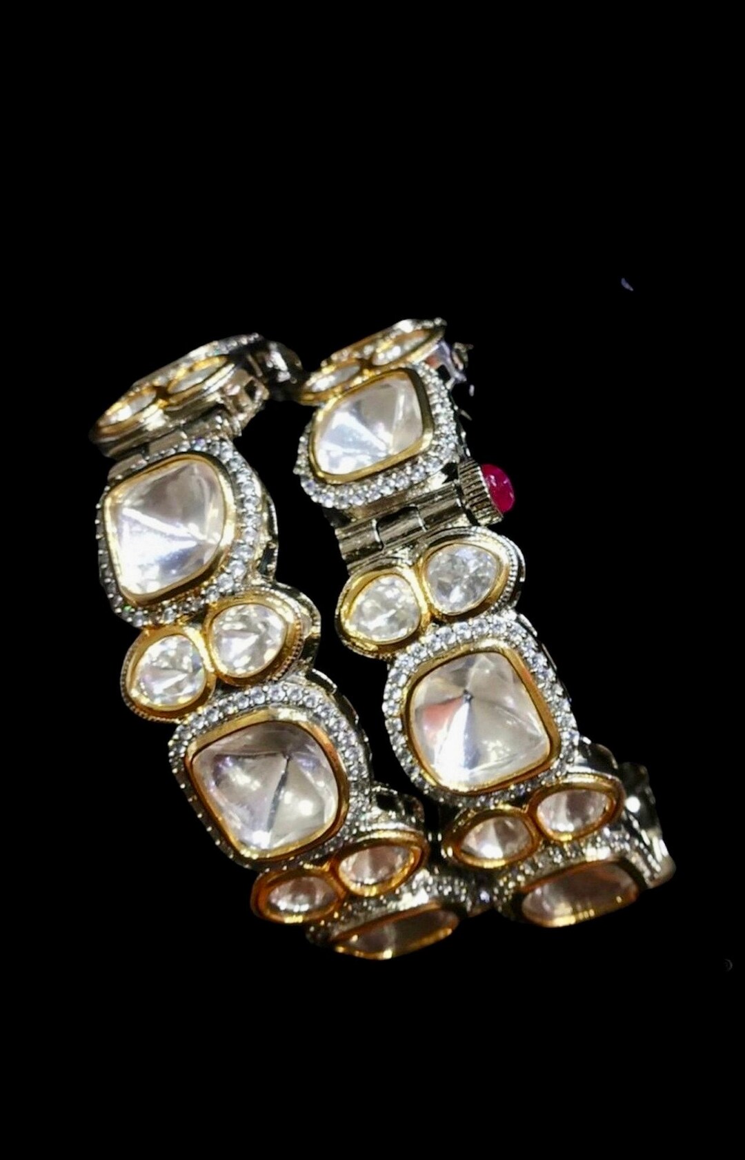 Handmade Sabyasachi Inspired Uncut Polki Kundan Openable Bracelet ...