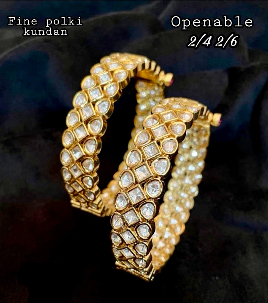 Sabyasachi Inspired Uncut Polki Kundan Designer Bangles - Etsy
