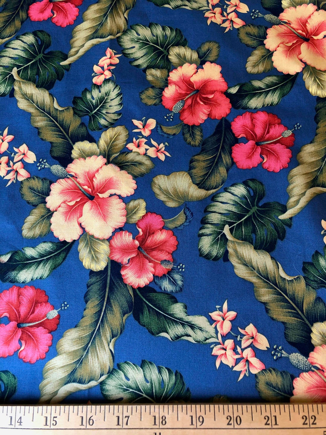 Hibiscus Tropical Print Cotton Fabric by David Textiles, Inc. - Etsy