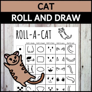 Roll-a-cat Roll and Draw a Cat Game Animal Dice Drawing Activity for ...